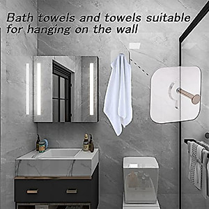 Mershica Adhesive Wall Hooks, Damage-Free Self Adhesive Hooks for Hanging Picture, Waterproof Stick on Hooks for Doors Bathroom Showers Kitchen Wall Organization（12PCS