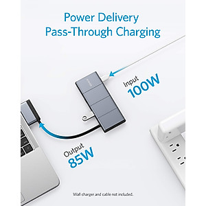 Anker USB C Hub for MacBook, PowerExpand 9-in-2 USB C Hub with 85W Power Delivery, 4K@30Hz HDMI, USB C Multi-Function Port, 2 USB-A 3.0 Ports, 1 Gbps Ethernet, 3.5 mm Audio, SD and microSD Card Reader