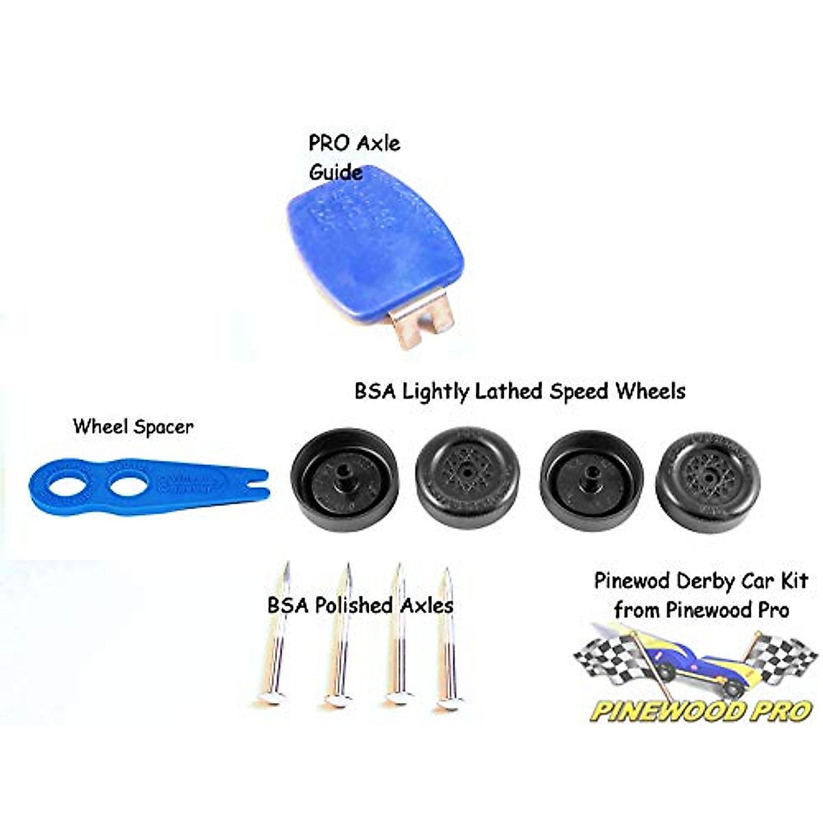 Pinewood Pro Pine Derby Complete Car Kit with PRO Graphite - Pre-Weighted, Pre-Drilled and Primed Ready for Paint -The Lazer