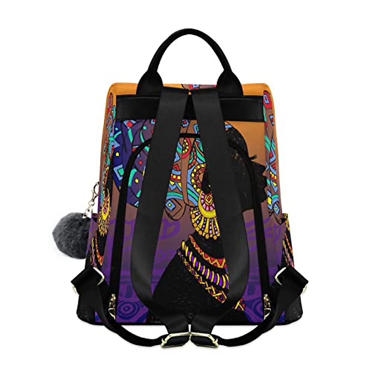 ALAZA Portrait Ethnic African Woman Backpack Purse for Women School Travel Bag Anti Theft Back Pack Fashion Shoulder Bag with Adjustable Straps