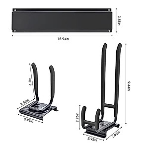 Mayyol Garage Wall Mount Tool Storage Rack - Lawn Organization - Yard Tools Hanger - Organizer Holder with 6 Adjustable Heavy Duty Hooks for Garden Tools, Max Load 350lb, Black