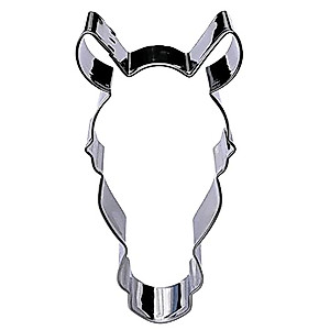 Horse Head Farm Animal Cookie Cutter, Premium Food-Grade Stainless Steel, Dishwasher Safe (Horse Head)