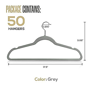 Utopia Home (Pack of 100) Plastic and Velvet Hangers- Non Slip and Heavy Duty Hangers - Space Saving - Notched Hangers – 360° Rotating Hook - Ideal for Hanging Shirts, Jackets & Hoodies