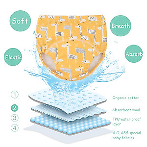 U0U Baby Girls'4 Pack Cotton Training Pants Toddler Potty Training Underwear for Boys and Girls Pink 2T