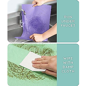 JULY HOME Refrigerator Shelf Liners, Fridge Organizers & Storage, Fridge Mats for Fruit and Vegetables, Washable Fridge & Drawers Liners, Protects Against Spills, Slip Resistant (6 Pack, 17.7"x11.4")