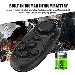 DAUERHAFT Mini Wireless Remote Gamepad,Wireless Bluetooth Gamepad Selfie Timer Joystick,Plug and Play Mobile Phone Selfie Timer Remote Controller,for Mobile Phone and Tablet PC, TV Box, PC