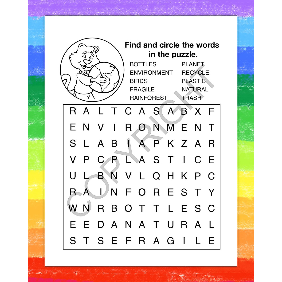 ZOCO - Keep Our Environment Clean - Custom Coloring Books (250 Bulk Pack, Without Crayons) - Conservation, Recycling - Earth Day Supplies - Educational Activities for Kids