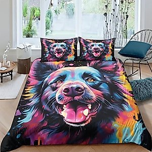 Dog 3D Bedding Set for Boys Kids Girl Duvet Cover Children Teens Comforter Cover Printed Bedspread/Quilt Cover for All Seasons Twin（173x218cm）