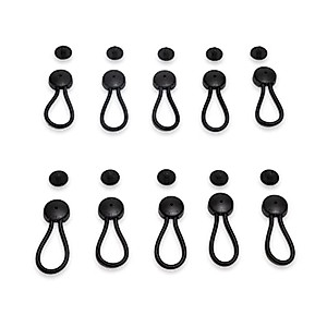 Stayput 6 5/8" Standard Size Black Shock Cord & Fastener for Boat Canvas, 10 Pack Cord Length is 6 5/8" End to End, Sturdy and Easy to Install with no Special Tools