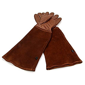 Lalafancy Thorn Proof Gardening Gloves for Women & Men, Rose Pruning Gloves Long Forearm Protection Gauntlet, Cowhide Leather Work Garden Gloves for Roses Thorns
