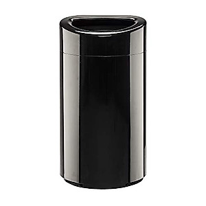 Safco Products Open Top Trash Can/Receptacle with Liner 9921BL; Black; 14 Gallon Capacity; Hands-Free Disposal; Modern Styling Black Finish
