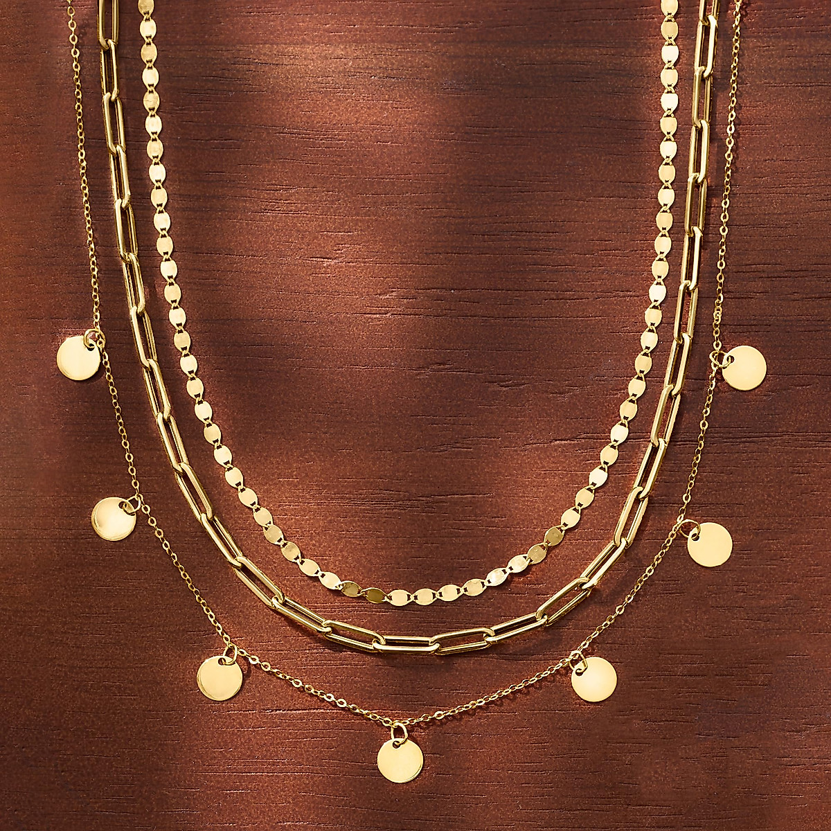 RS Pure by Ross-Simons Italian 14kt Yellow Gold Multi-Circle Necklace. 18 inches