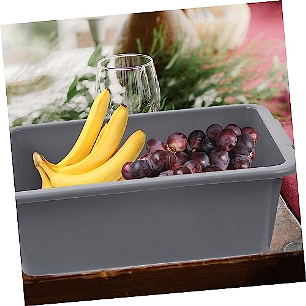 BUGUUYO Plastic Organizer Box Car Storage Box White Plastic Storage Bins Utility Tote Bus Tub Restaurants Plastic Tub Restaurant Bus Tub Storage Basket Sink Wash Basin Household Grey Pan