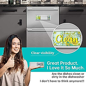 Sukh Dirty Clean Dishwasher Magnet,Dishwasher-Magnet Clean Dirty Sign Magnet for Dishwasher Dish Bin That Says Clean or Dirty Dish Washer Refrigerator for Kitchen Organization and Storage Necessities