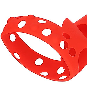 VR Controller Handle, Comfortable Protective Silicone Handle Protective Sleeve Sweatproof with Strap for Quest 2(red)