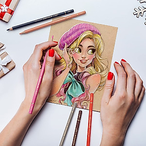 MARTCOLOR Skin Tone Colored Pencils for Portraits and Skintone Artists, 24 Colors Oil Colour Pencils for Drawing, Sketching, Adult Coloring, Shading, Coloring, Layering & Blending