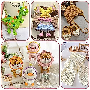 2 Pcs 100g Cotton Acrylic Yarn for Crocheting,Soft and Fluffy Crochet Yarn for Knitting and Crafts，4 ply Warm Yarn for DIY Slippers Cushions Dolls Bags Blankets Ornaments and Trinkets（Denim Blue）