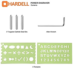 HARDELL 15W Engraver,5 Speed Etching Power Tool Equipped with Soft Rubber Handle and Tungsten Carbide Steel Bits,Mini Multi-Function for Tile,Metal,Stone,Wood,Leather,Glass,PVC Pipe,DIY Crafts