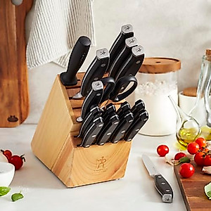 HENCKELS Forged Premio Knife Block Set, 17 Piece, Black