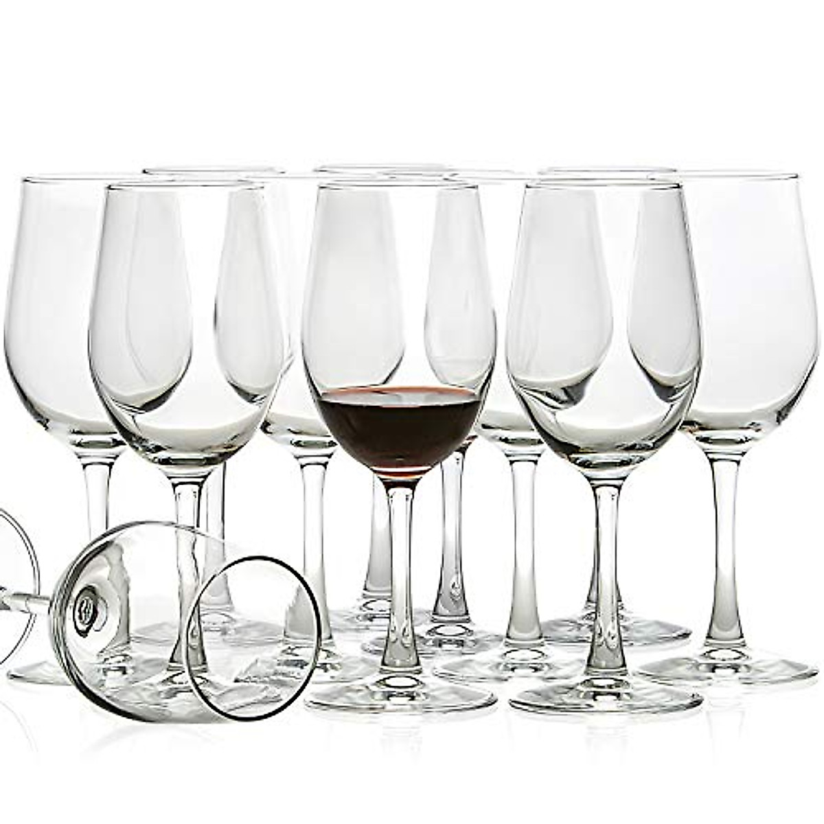 UMI UMIZILI 12 Ounce - Set of 12, Classic Durable Red/White Wine Glasses For Party