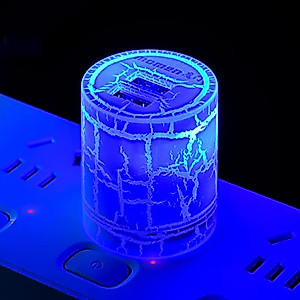 momen USB Wall Charger, Wall Fast Charger with Foldable Travel Plug for iPhone 11/Xs/XS MAX/XR/X/8/7, Samsung, LG, HTC, Kindle, PS4, 2 USB Wall Charger 5V/2.1A Wall Charger Block with Blue Night Light
