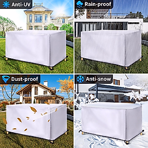 LSYALUCK Outdoor Sofa Cover, Heavy Duty Waterproof Patio Oversized Sectional Cover, Rectangle Patio Ottoman Cover, Patio Side Table Cover, for Loveseat & Bench 70x70x70cm