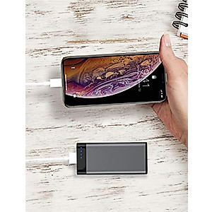 TALK WORKS Portable Charger - Fast Charging Power Bank Compatible with iPhone 13/Pro/Pro Max, 14/Plus/Pro/Pro Max, 12, 11, XR, XS, X, 8, 7, 6, SE, iPad, Android - External Cell Phone Backup (Grey)