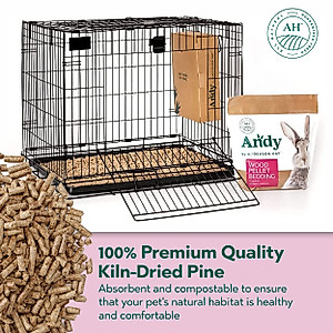 Andy Wood Pellet Bedding, 5 lb Bag, Premium Pine Pellets for Rabbits & Guinea Pig Bedding, Small Pets, Hamster, & Rabbit Litter