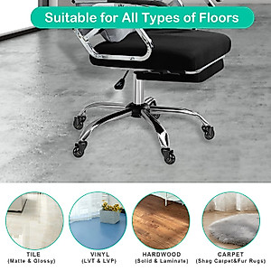 Hirate 5 Pack Office Chair Casters with 3/8"-16UNC Threaded Stem(English Unit), 2" Durable Swivel Stem Gaming Chairs Casters Replacement Smooth Rolling Safe for Hardwood Tile Floors