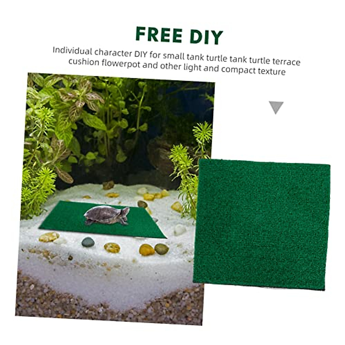 EXQUIMEUBLE Turtle Terrace Mat Garden Turf Decorations Turtle Basking Platform Turf Yard Turf Artificial Grass Turf Simulation Grass Garden Turf Carpet Lawn Turf Fish Tank Turtle Tank Resin