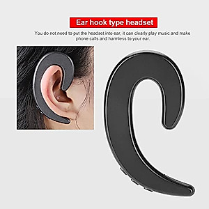 Uxsiya Invisible Anti Sweat Bone Conduction Painless Earphone Headset Hands Free Light Weight Compact Ear Hook for Business Office Driving(Black)