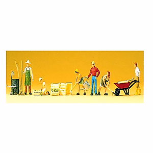 Gardeners w/Accessories (6) HO Scale Preiser Models
