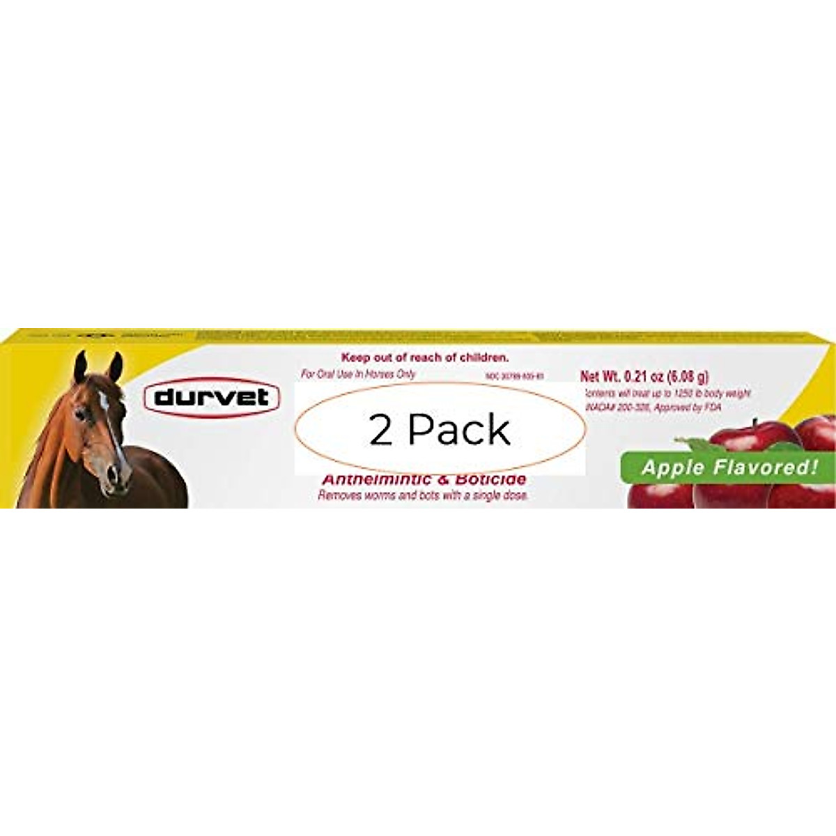 Ivermectin Paste Dewormer - 6.08g dose @ 1.87% Apple Flavor (Twо Расk)