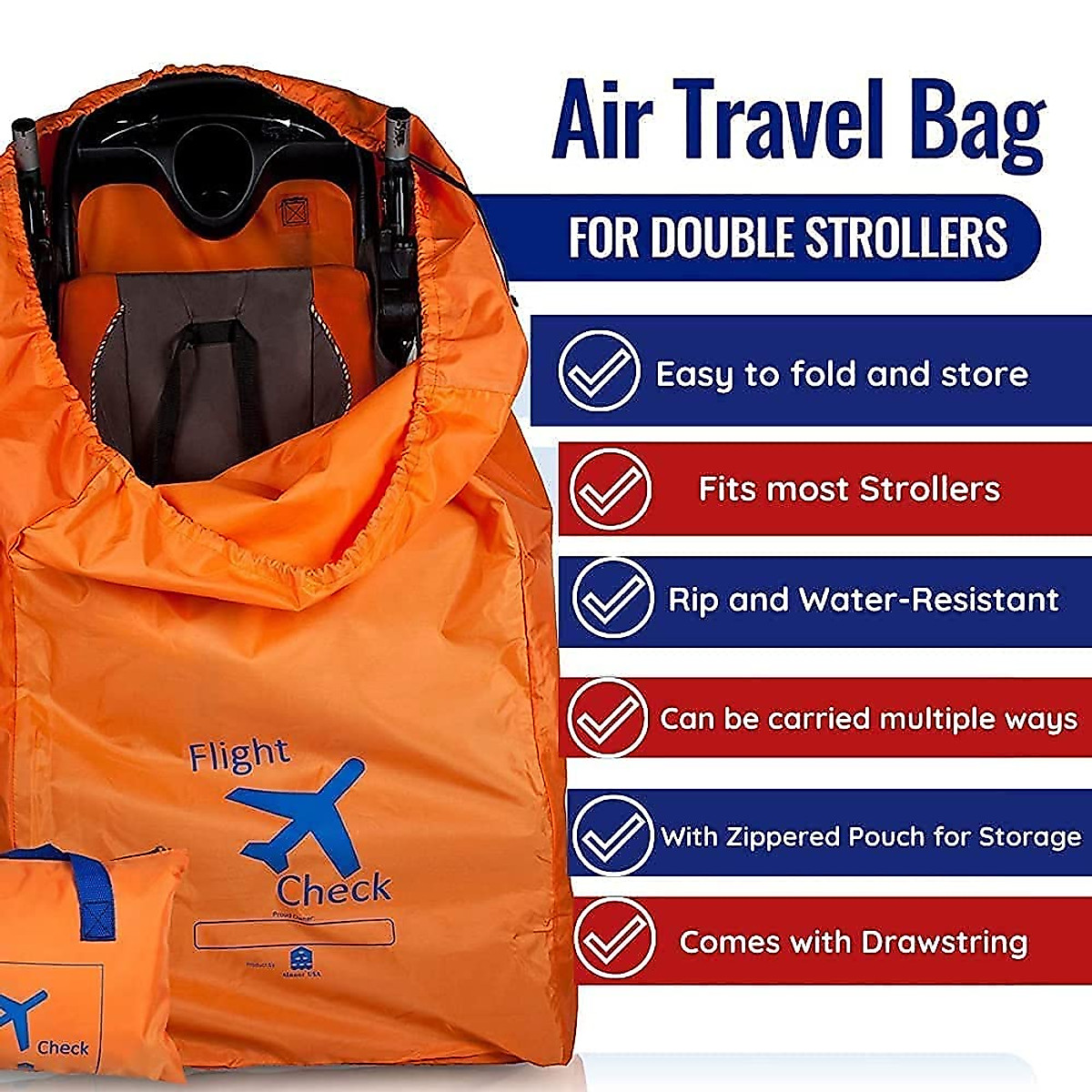 Alnoor USA Double Combo of Car Seat Travel Bag & Stroller Bag | Car Seat Bags for Air Travel & Stroller Travel Bag for Airplane | Gate Check Stroller Bag & Car Seat Carrier for Airport