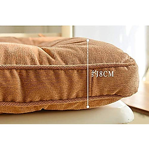 Thicken Soft Chair Cushion Lumbar Pad Square Cotton Tatami Seat Cushion with Tie Non Slip Seat Pad Cover Back Cushion for Car Home Office Dining Room Indoor Outdoor Kitchen Outside Desk Cushion Pillow