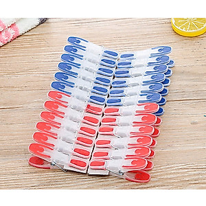 Strong Non-Slip Wide Open Plastic Clothes Clips for Drying Clothing Clamps Sturdy Travel Clothespins 24 Pack