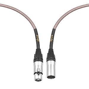 Clef Audio Labs XLR Cable, 12 Feet, Balanced 22AWG Cord, Male to Female, Gold Plated 3-Pin Connectors, Braided Jacket, Zinc Alloy Shell for Microphone, Studio Sound Mixer and Audio Interface