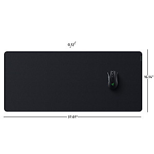 Razer Strider Hybrid Mouse Mat with a Soft Base & Smooth Glide: Firm Gliding Surface - Anti-Slip Base - Rollable & Portable - Anti-Fraying Stitched Edges - Water-Resistant - XXLarge