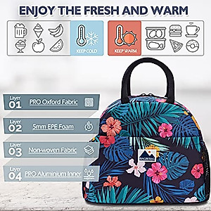 BAGBEBAG Lunch Bag, Lunch Box for Men Women, Insulated Lunch Bag for Office Work Picnic Beach, Large Lunch Bag Heavy Duty Leakproof Cooler Bag (Colorful)