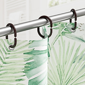 Amazer Plastic Shower Curtain Rings, 24 Pcs Brown Shower Curtain Rings, Shower Curtain Hooks Rings, Plastic Shower Curtain Hooks for Bathroom Shower Rod, Shower Rings Loops for Shower Curtain