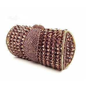 ZLXDP Colorful Rhinestones Crystal Evening Clutches Bag Wedding Dress Bridal Diamond Chains Shoulder Handbags Purses