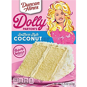 Duncan Hines Dolly Parton's Favorite Southern-Style Coconut Flavored Cake Mix, 15.25 oz.