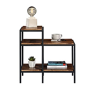 Sauder Nova Loft Side Table, L: 27.95" x W: 18.5" x H: 27.05", Grand Walnut Finish