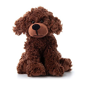 The Petting Zoo Scruffy Dog Stuffed Animal, Gifts for Kids, Chocolate Brown Dog Plush Toy 10 Inches