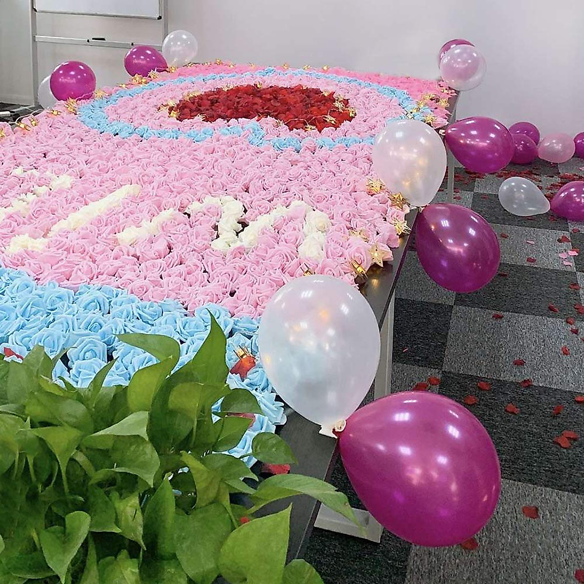 Lightingsky 100pcs 3 x 1.6 x 3 inches DIY Real Touch 3D Artificial Foam Rose Head Without Stem for Wedding Party Home Decoration (100pcs, White-100PCS)