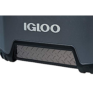 Igloo BMX 52 Quart Cooler with Cool Riser Technology, Fish Ruler, and Tie-Down Points - 16.34 Pounds - Carbonite Gray and Blue