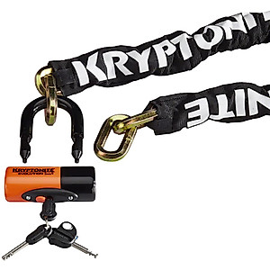 Kryptonite New York FAHGETTABOUDIT 1217 Bike Chain Lock, 5.5 FT Long 12mm Steel Chain Heavy Duty Anti-Theft Bicycle Chain Lock with Keys, Ultimate Security for E-Bike, Motorcycle, Scooter