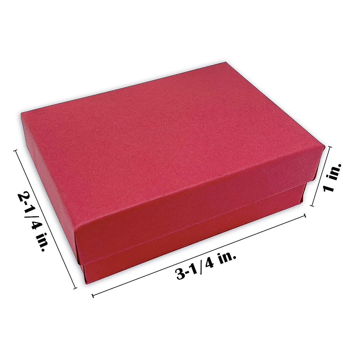 TheDisplayGuys - 25-Pack #32 Cotton Filled Cardboard Paper Jewelry Box Gift Case - Matte Red (3.3" x 2.3" x 1.0") - for Gifting, Shipping or Storage