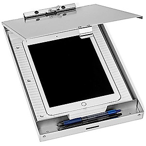 Blue Summit Supplies Aluminum Storage Clipboard, 1 Compartment, Clip for Letter Paper, Great for Office, Jobsite or Classroom