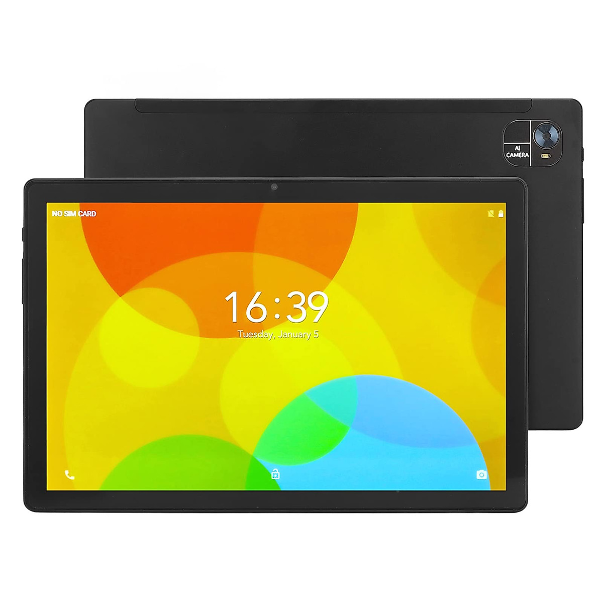 Smart Call Tablet, Dual Camera and Speakers US Plug 100‑240V Portable 1920x1200 Resolution Tablet 10.1in for Studying for Android11 for Working for Kids (Black)